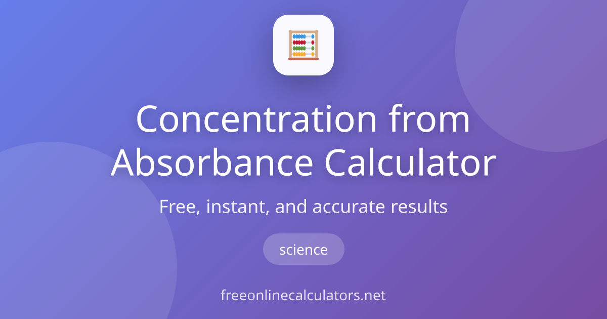 Free Concentration from Absorbance Calculator 2025 - Instant & Accurate ...